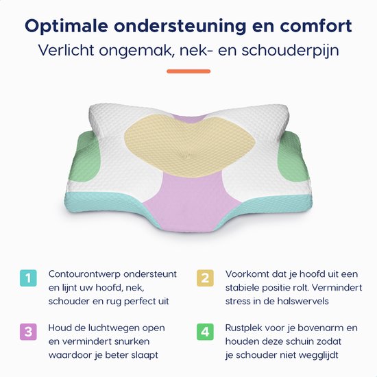 Novalits - Orthopedisch en Ergonomisch Kussen - Slaapkussen - Traagschuim Hoofdkussen... | bol