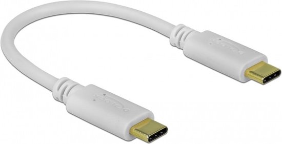 USB-C naar USB-C oplaadkabel met E-Marker chip - PD tot 20V/5A / wit ...