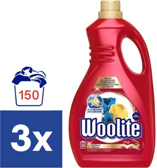 Woolite Vloeibaar Wasmiddel voor gekleurde was - 3 x 3 l | bol.com