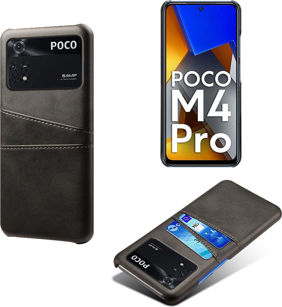 Backcover met Opbergvakjes + PMMA Screenprotector voor Xiaomi Poco M4 ...