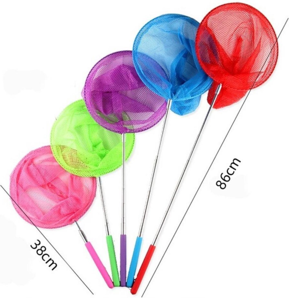 3x Visnet - Insectennet - Geel en groen en blauw - Vlindernet ...