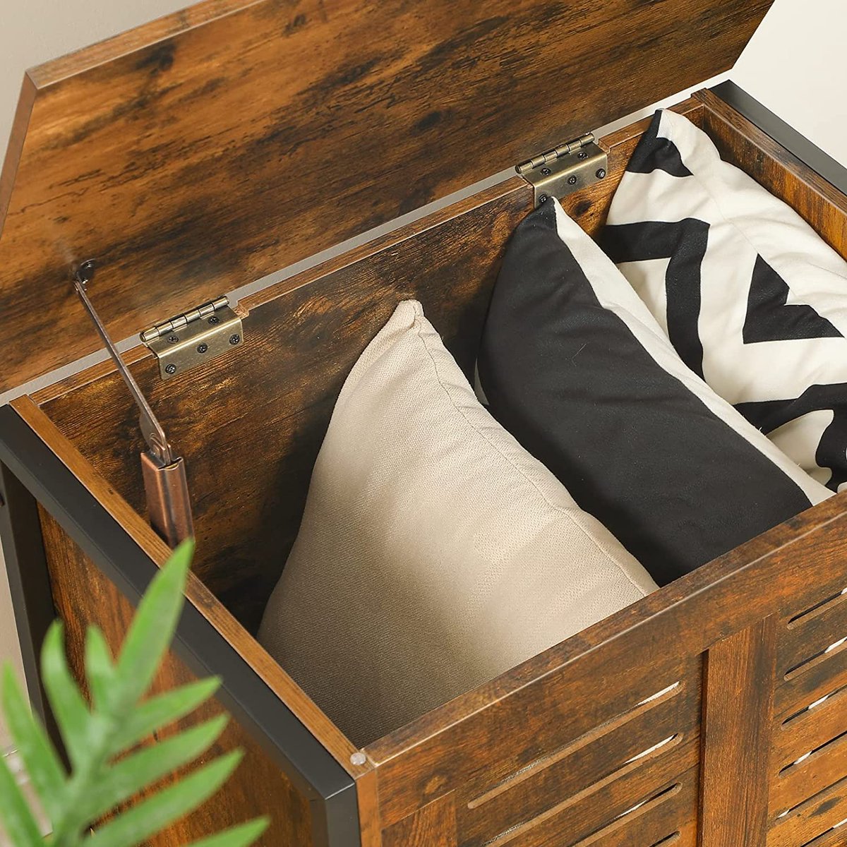 Furnibella - Bank, kist met opbergruimte, met omgekeerde deksel ...