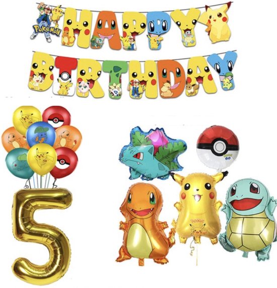 Pack Décoration Anniversaire Pokémon - Pack Fête Pokémon - Ballons ...
