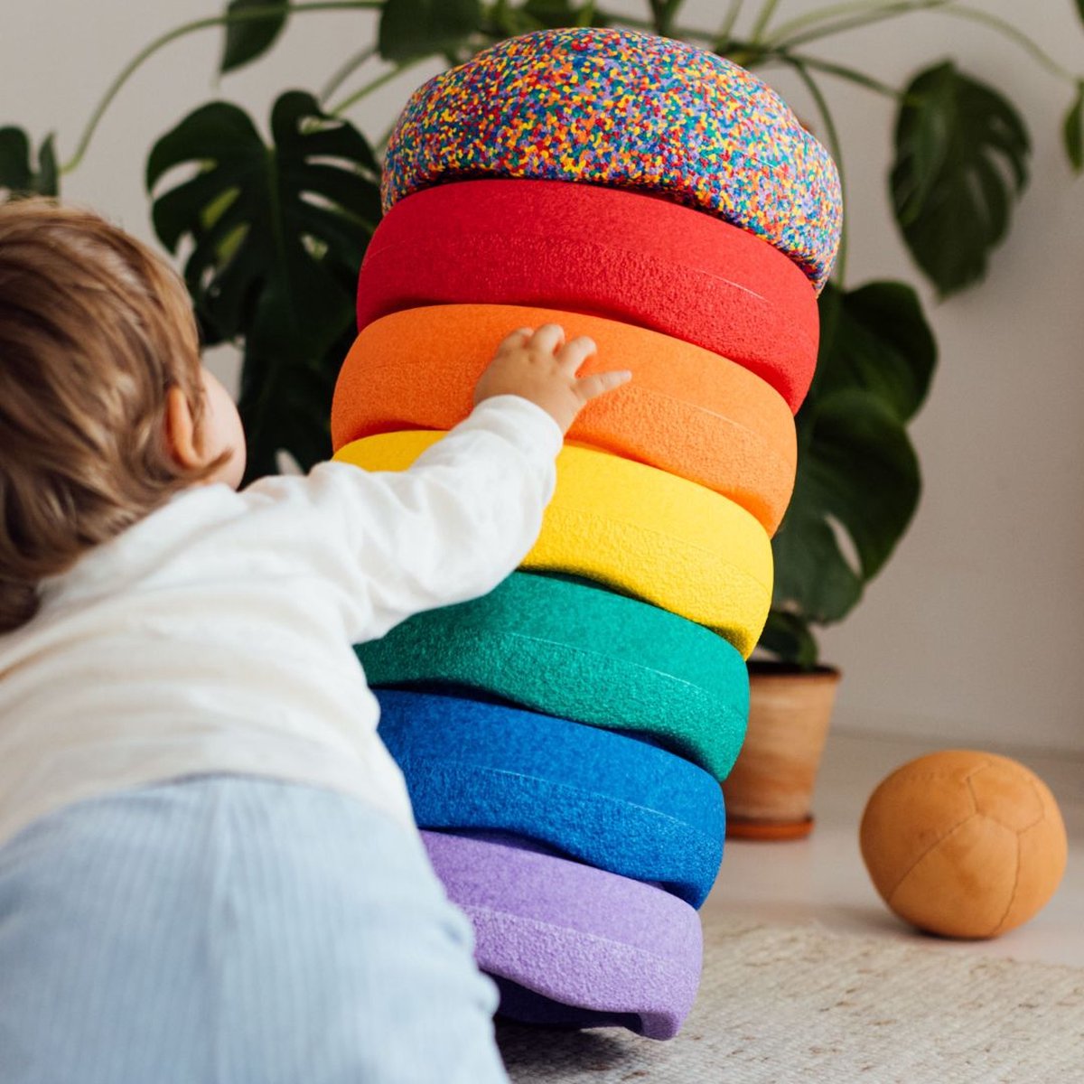 Stapelstein | Classic | Rainbow 6 + 1 confetti steen | bol