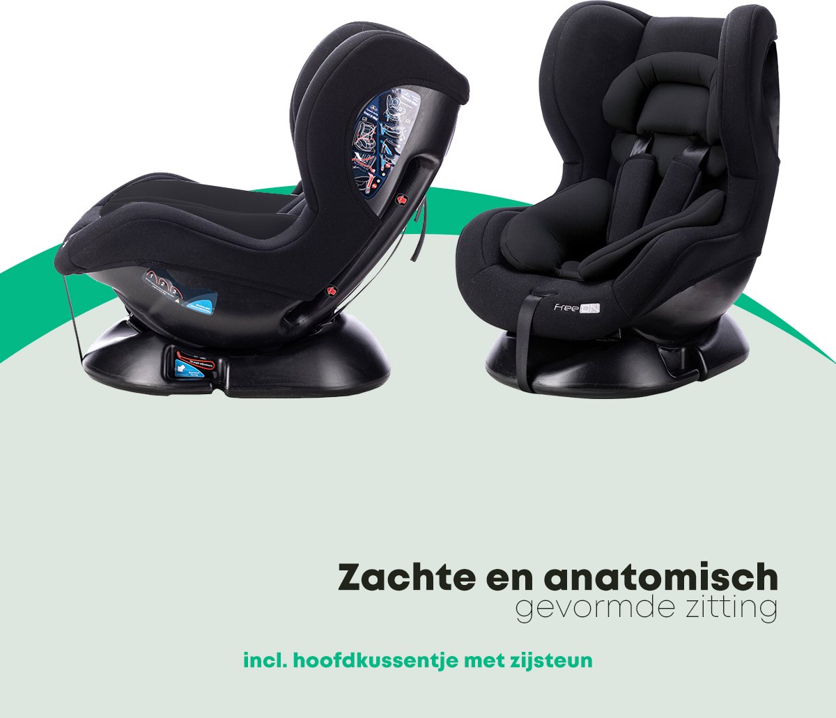 FreeON autostoel Tipo Zwart (0-18kg) - Groep 0+1 autostoel voor ...