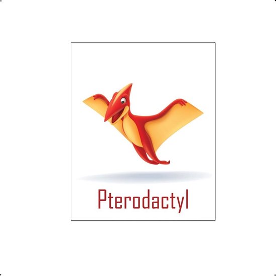 PosterDump - Dinosaurus pterodactyl lieve dino met naam - Baby / kinderkamer poster -... | bol.com