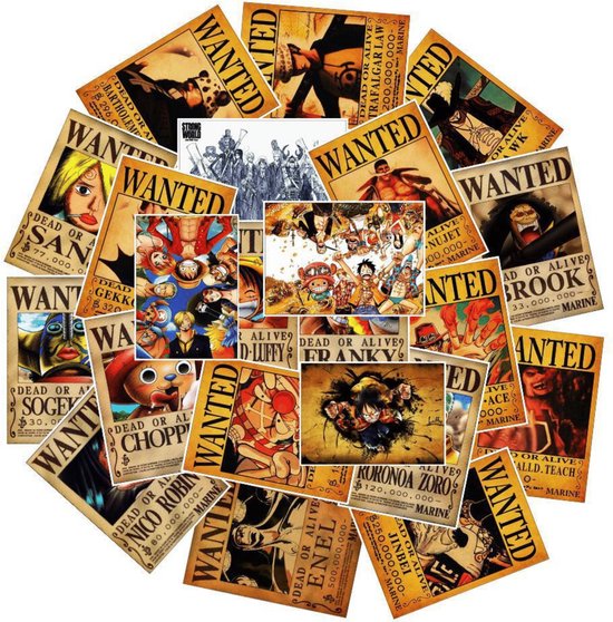 One piece Stickers – 25 Stuks – Wanted - Anime stickers - One piece ...