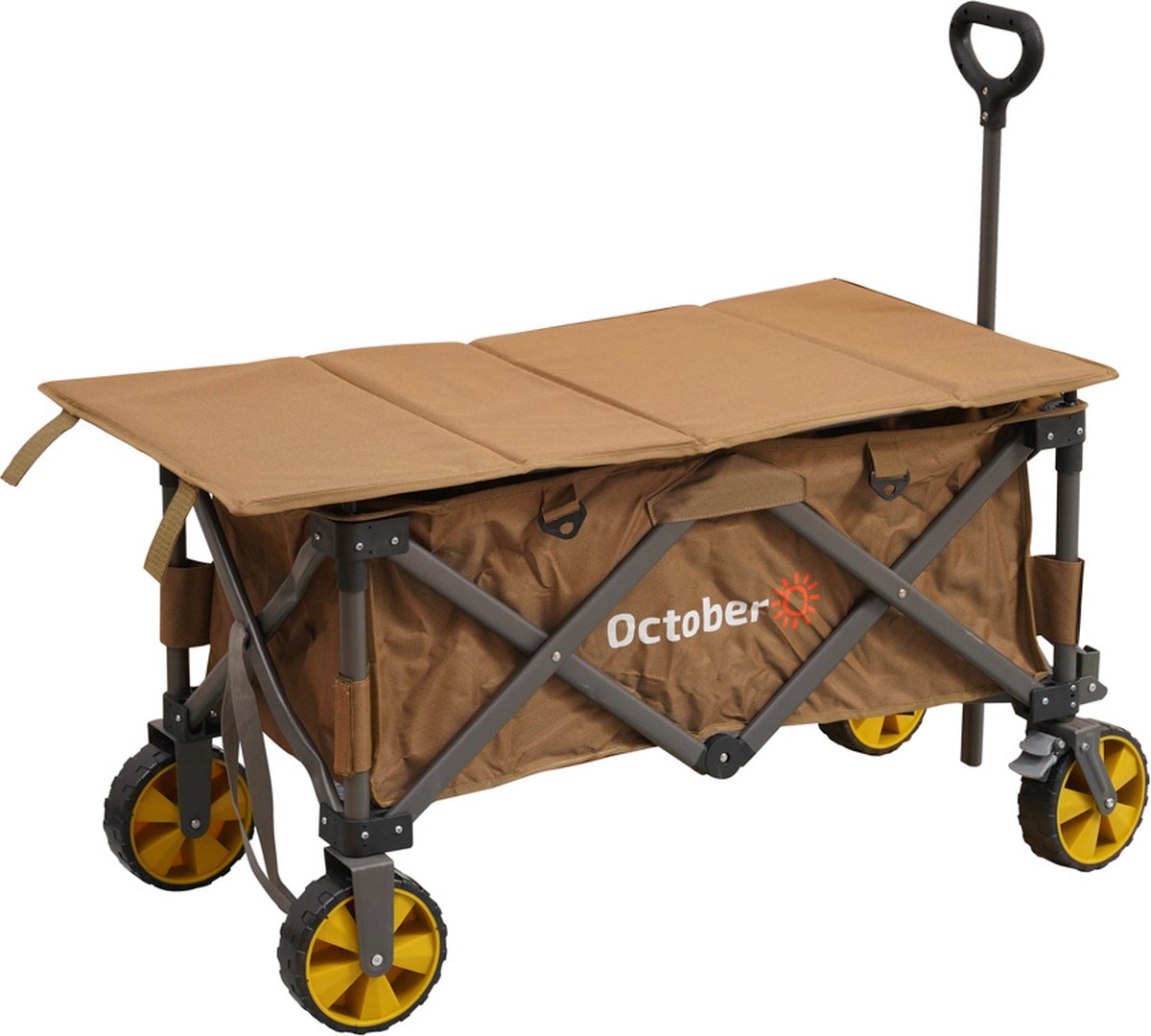 Inklapbare trolley bolderkar bruin 90x50x55 cm | bol.com