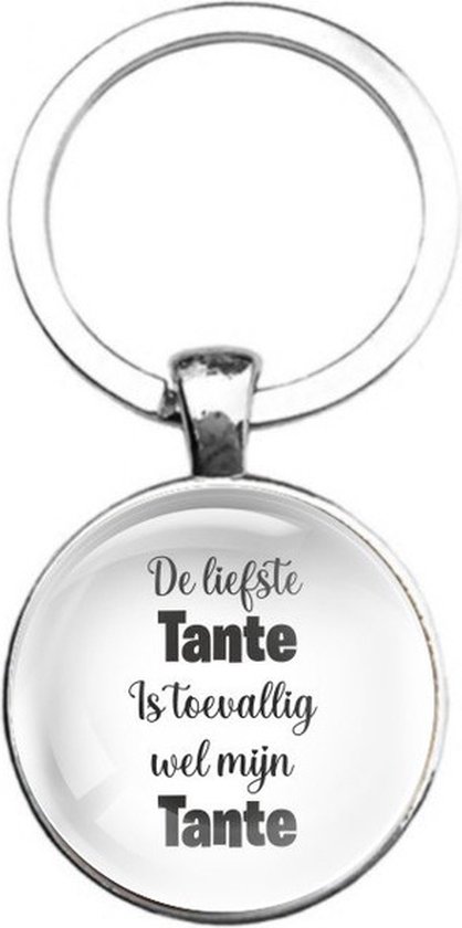 Sleutelhanger Glas De Liefste Tante Is Toevallig Wel Mijn Tante 8216