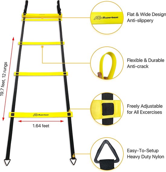 Loopladder fitness training set - 6 meter speedladder/agility ladder ...