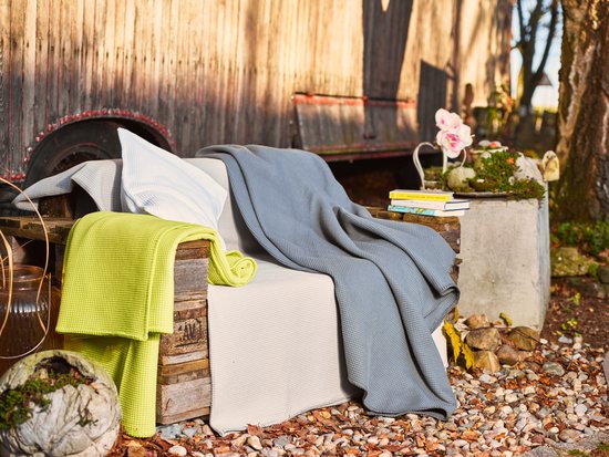 Kneer – Plaid – Wafeldeken – Bedsprei – Mais Geel – 150x210 | bol.com