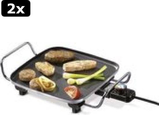 2x Princess 102210 Mini Table Chef - Grillplaat Gourmetstel - Vierkante ...