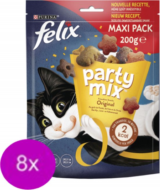 8x Felix Party Mix - Original Mix - Kattensnacks - 200g | bol