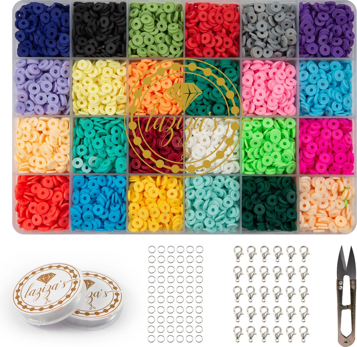 Laziza's® - Katsuki Kralen Set - Polymeer Kralen - 24 kleuren - Bedels - Kralenset... | bol.com