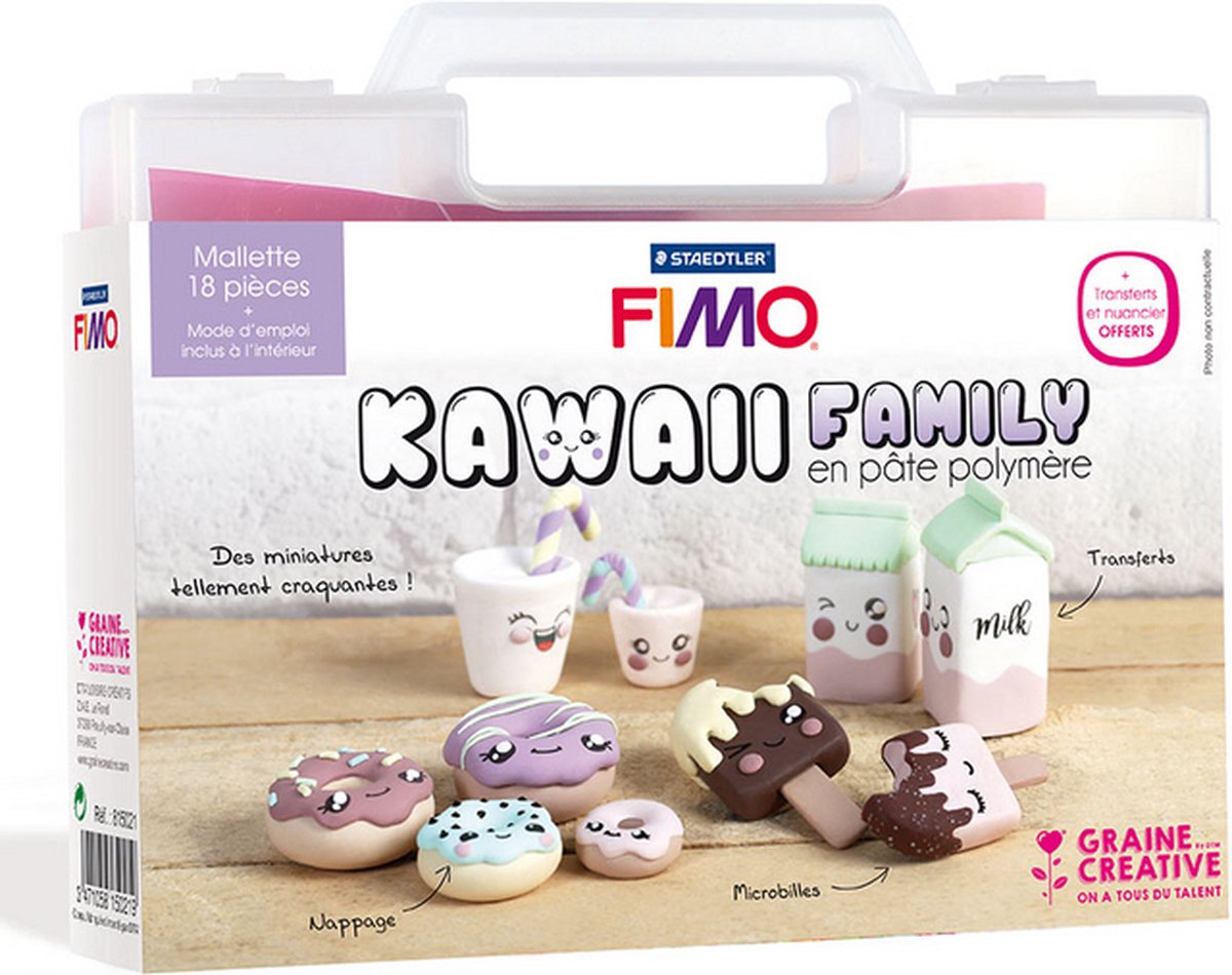 DIY-pakket Boetseerklei FIMO KIT Kawaii Family + opbergkoffer | bol.com