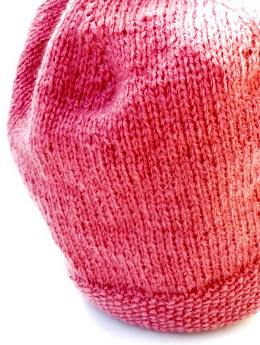 Roze handgebreide muts. Handgemaakte roze beanie hip, gebreide ...