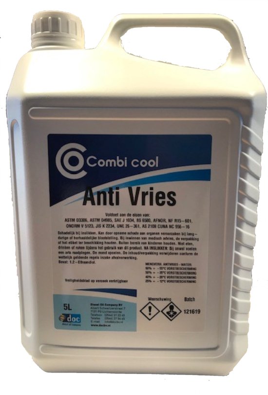CombiCool Antivries - Concentraat - Onverdund - Hoge Vorstbeveiliging - 5 Liter | bol