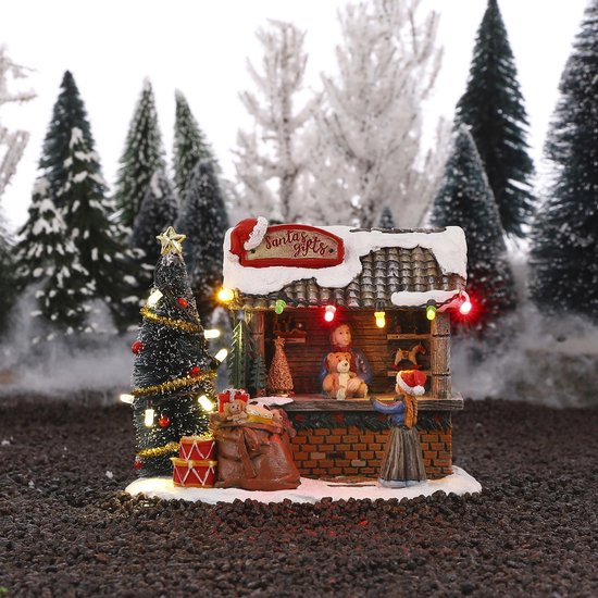 LuVille Kerstdorp Miniatuur Santa's Gifts Cadeaukraam - L14 x B9 x H11 ...