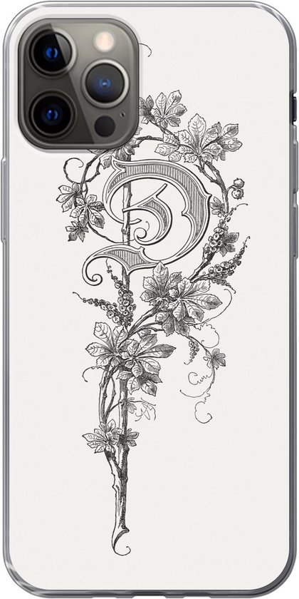 iPhone 13 Pro hoesje - Een vintage tekening van een houtgravure van de letter D -... | bol.com