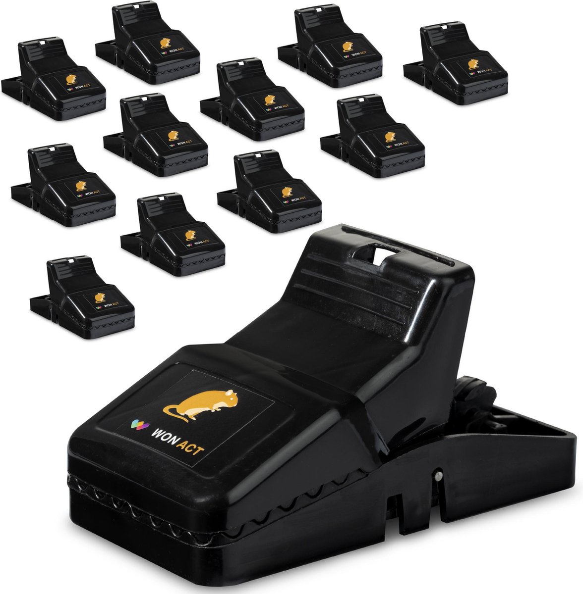 Wonact - Rattenval - Rattenklem - 12 stuks - Zwart kunststof - Voor ...