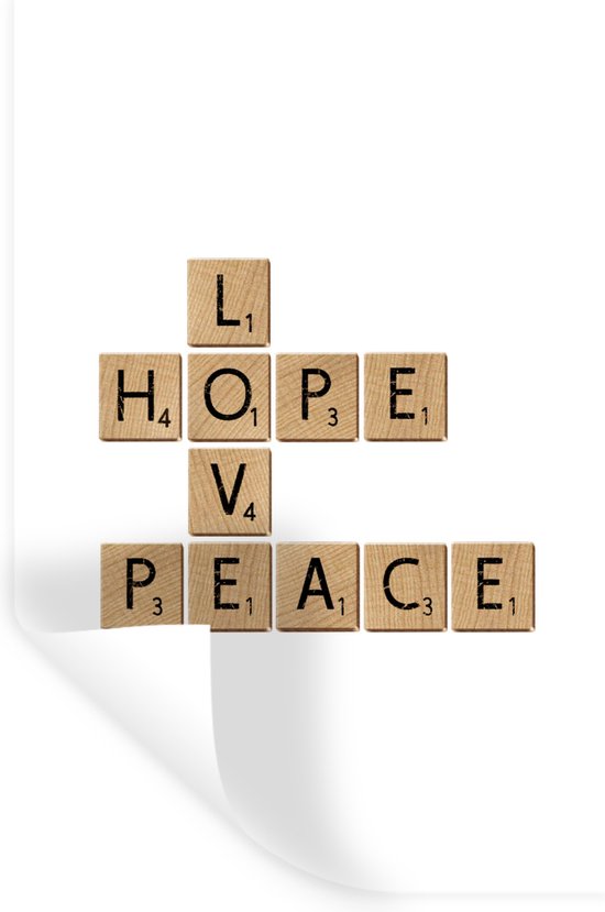 Muurstickers - Sticker Folie - Spreuken - Scrabble - Love hope peace ...
