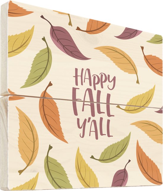 Herfst Quotes op hout - 50x50 - Herfstquote omringt door bladeren ...