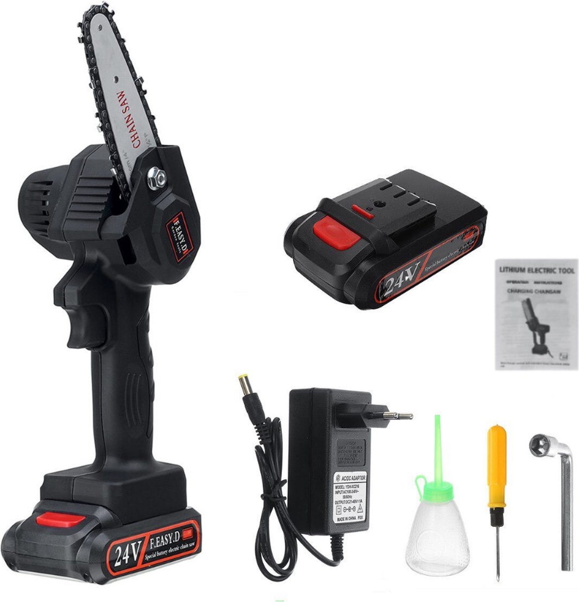 Dakta® Mini Kettingzaag | Incl. batterij | Elektrische zaag | Mini zaag ...