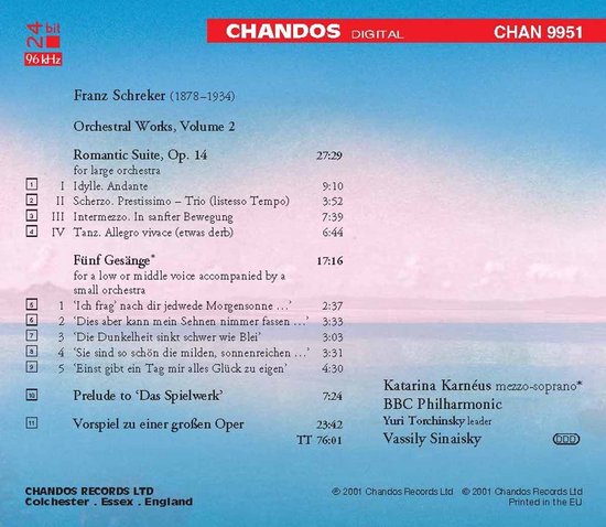 Katarina Karnéus, BBC Philharmonic Orchestra - Schreker: Orchestral Works Vol. 2 (CD),... | bol