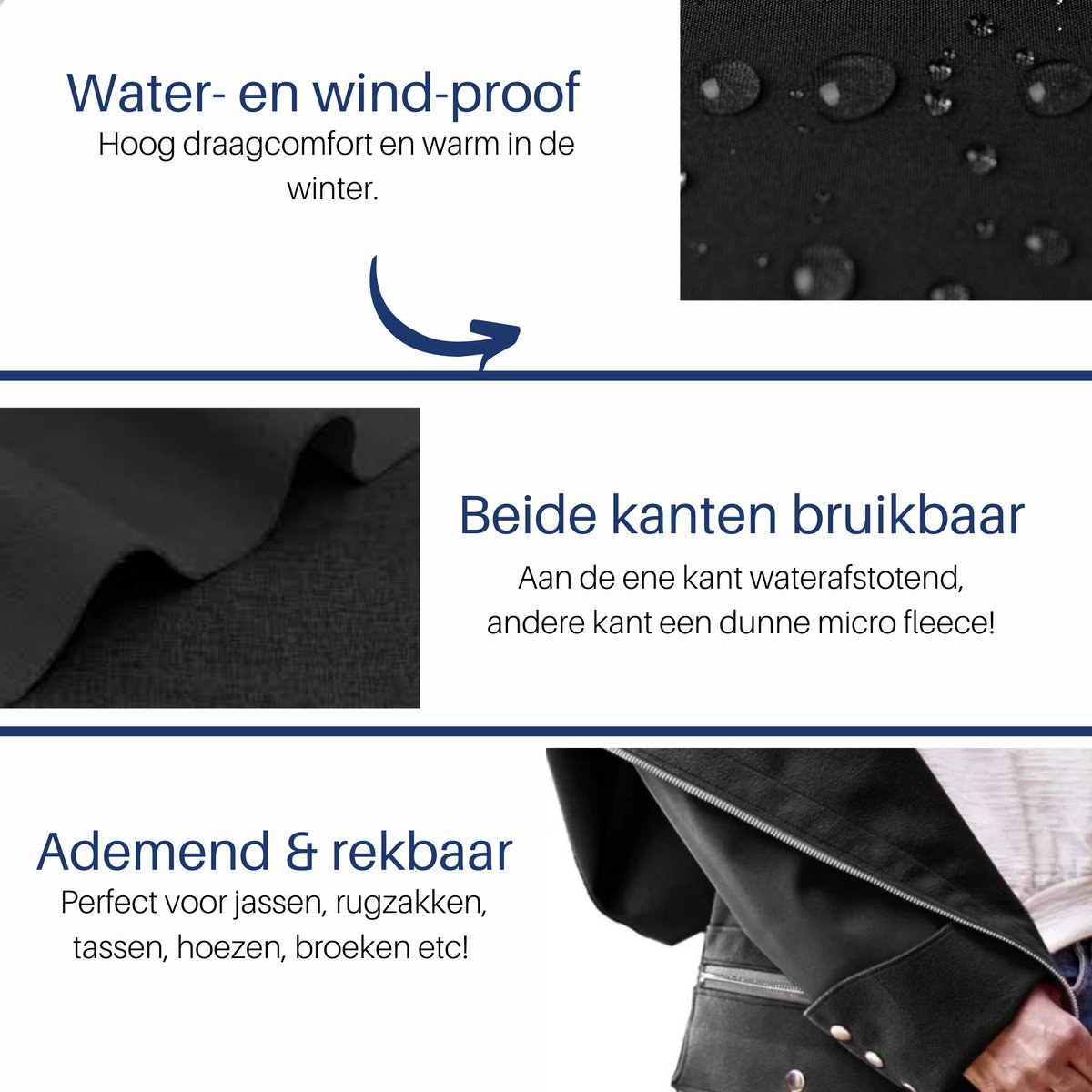 Glim® Softshell stof - Waterafstotende Stof - Brandvertragende stof ...