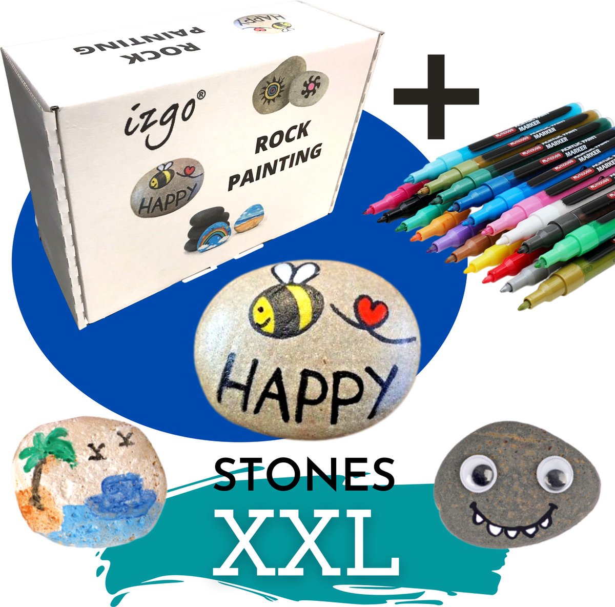 Stenen Schilderen - Happy Stones maken - 75-delig Rock Painting Pakket ...