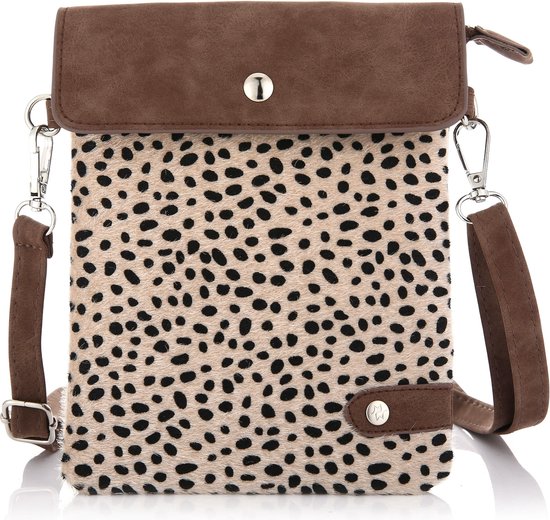 Telefoon Schoudertasje - Cheetah Camel - Met Rits en Klep | bol.com