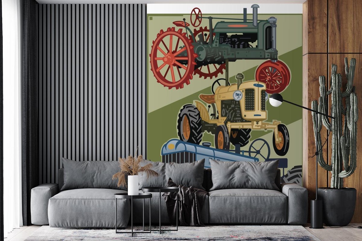 Behang - Fotobehang Trekker - Antiek - Rood - Breedte 160 cm x hoogte ...