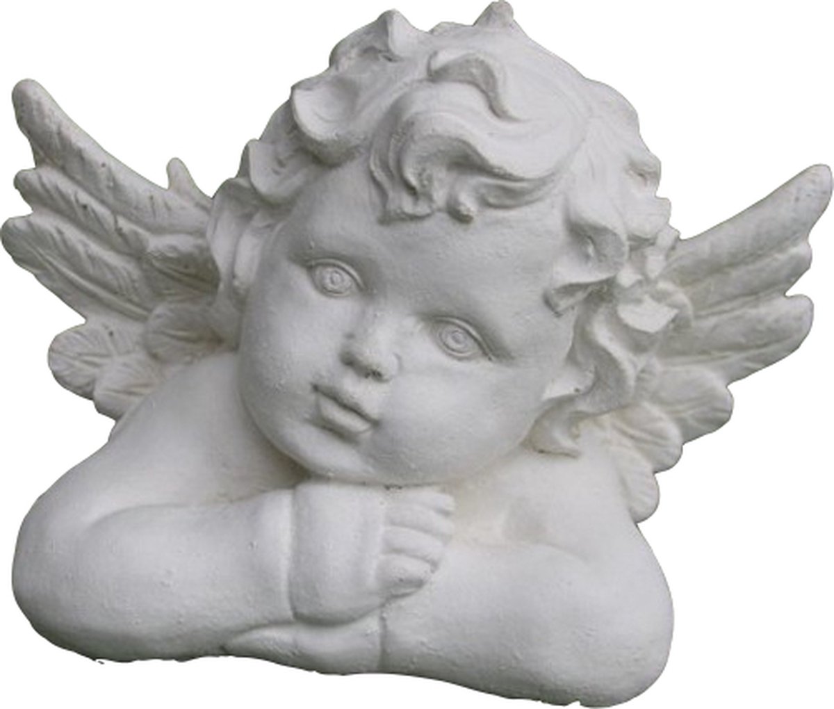 Tuinbeeld engel (klein)Wit - decoratie voor binnen/buiten - beton | bol.com