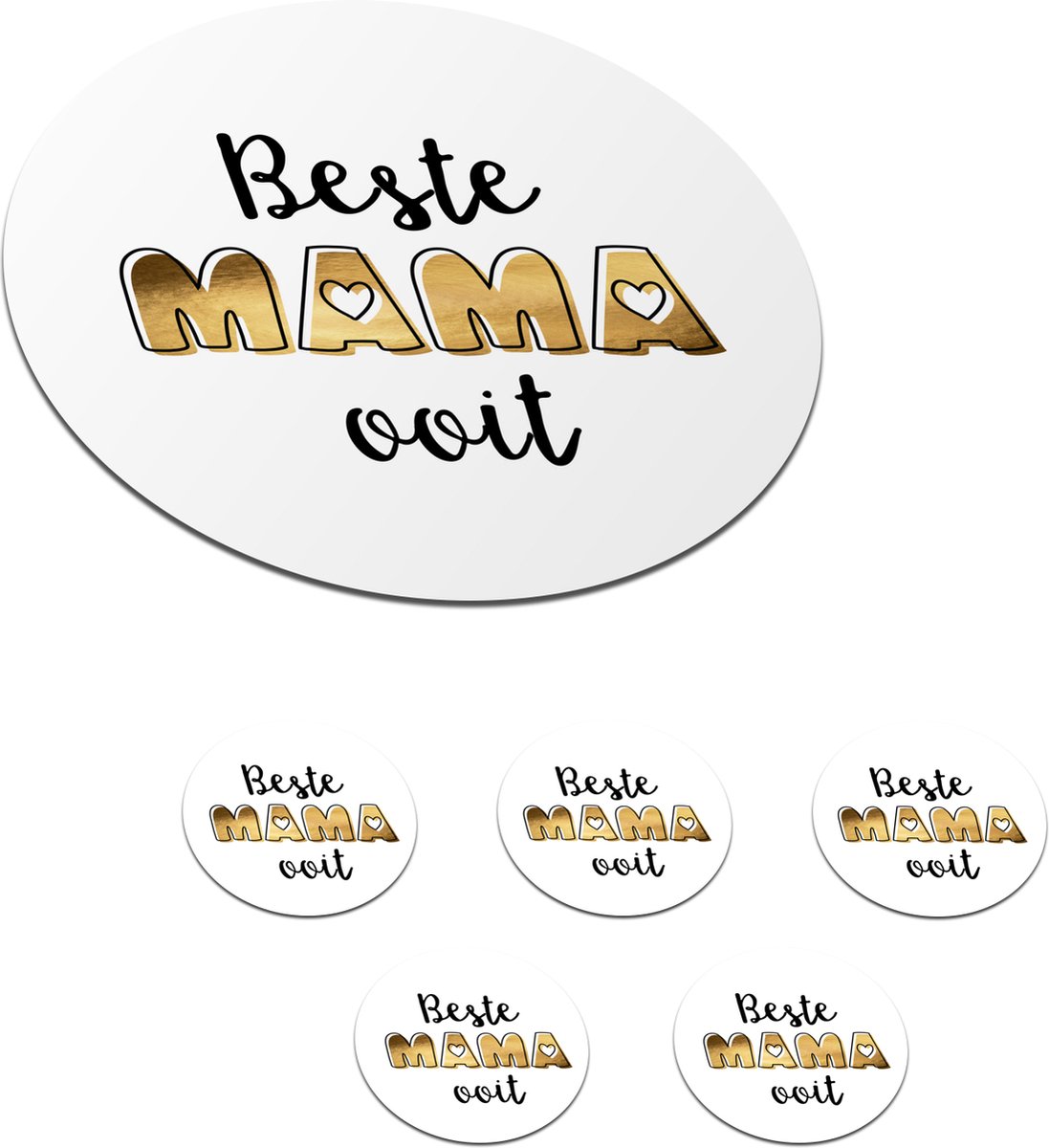 Onderzetters voor glazen - Rond - Spreuken - Beste mama ooit - Moeder ...