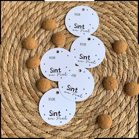 Sinterklaas Label rond * sint en piet voor: * 5 stuks | bol.com