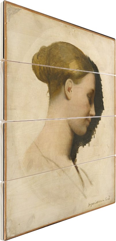 Wanddecoratie hout - Madame Edmond Cavé - Schilderij van Jean Auguste ...