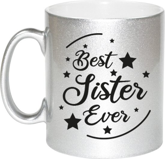 Best Sister Ever cadeau koffiemok / theebeker - zilverkleurig - 330 ml - verjaardag /... | bol