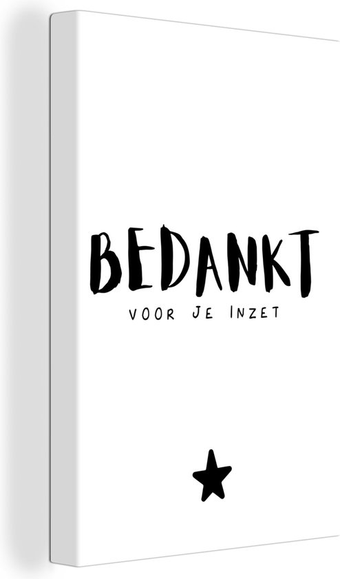 Canvas Schilderij Collega - Quotes - Bedankt voor je inzet - Spreuken ...
