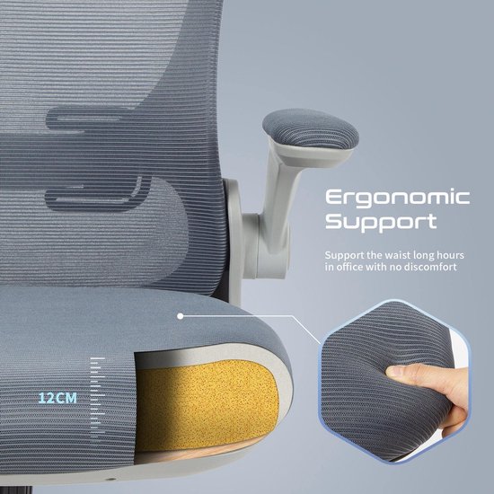 MILO OFFICE™ Eino M2 Bureaustoel - Ergonomische Bureaustoel - Grijs ...