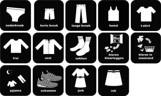Magnetische pictogrammen | Aan- en uitkleden (meisje) | 14 stuks ...