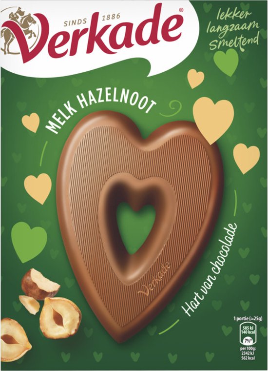 Verkade Hart van chocolade - melk hazelnoot - 135g | bol.com