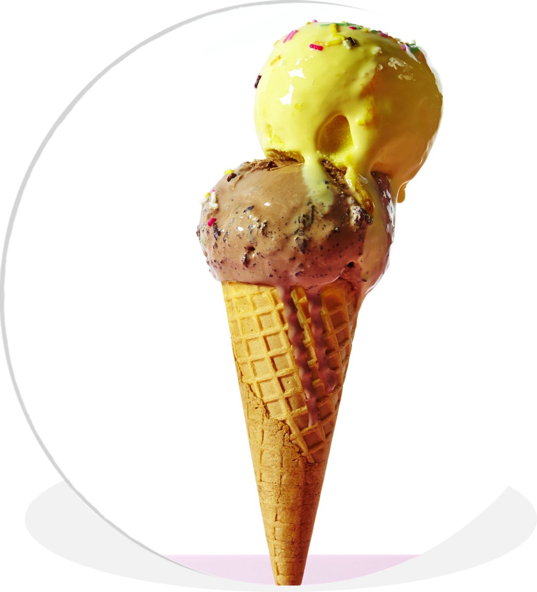 Wall Circle - Wall Circle Indoor - Cornet de Glace avec Boule Jaune et ...