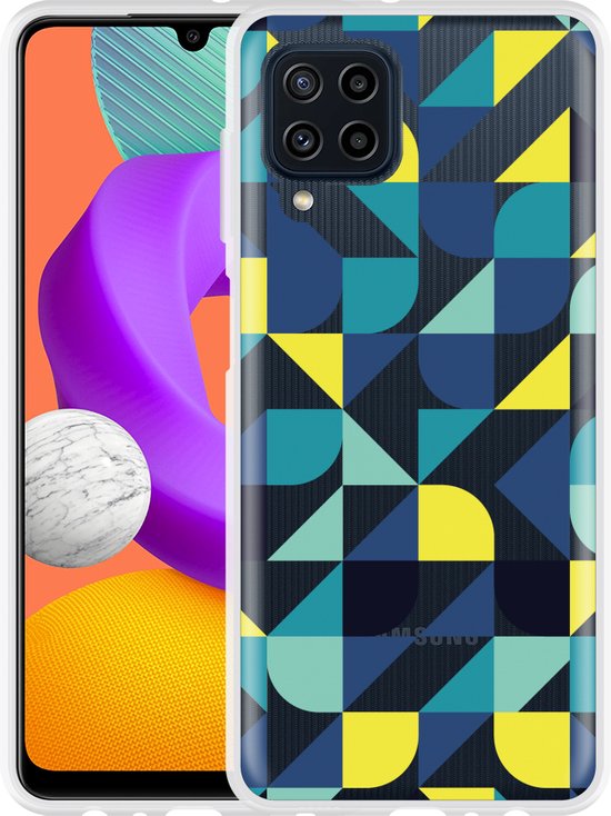 Hoesje Geschikt voor Samsung Galaxy M22 Modern Blauw | bol