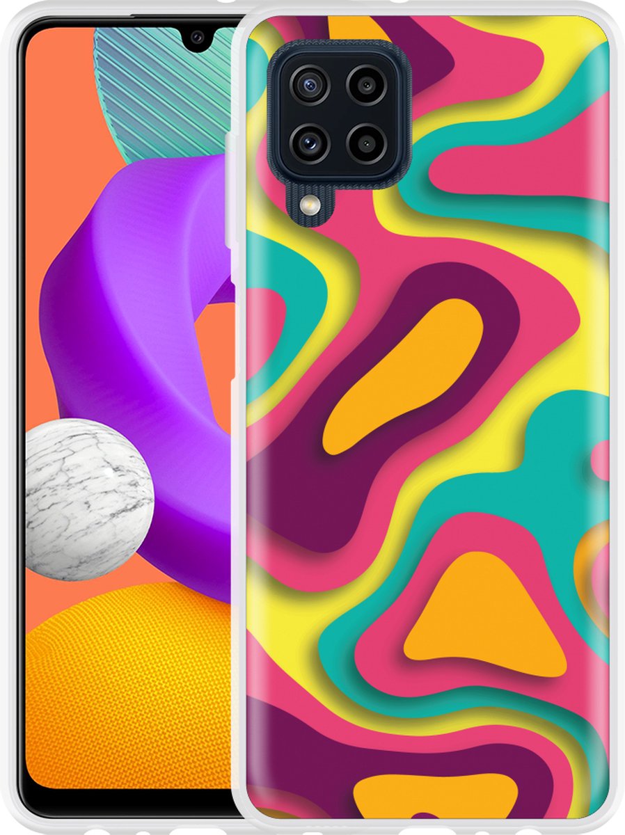 Samsung Galaxy M22 Hoesje Retro Colors - Designed by Cazy | bol