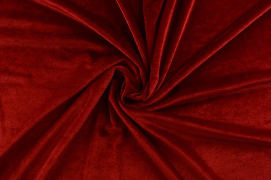 Velvet stof op rol - 165cm breed - Rood - 30 meter | bol