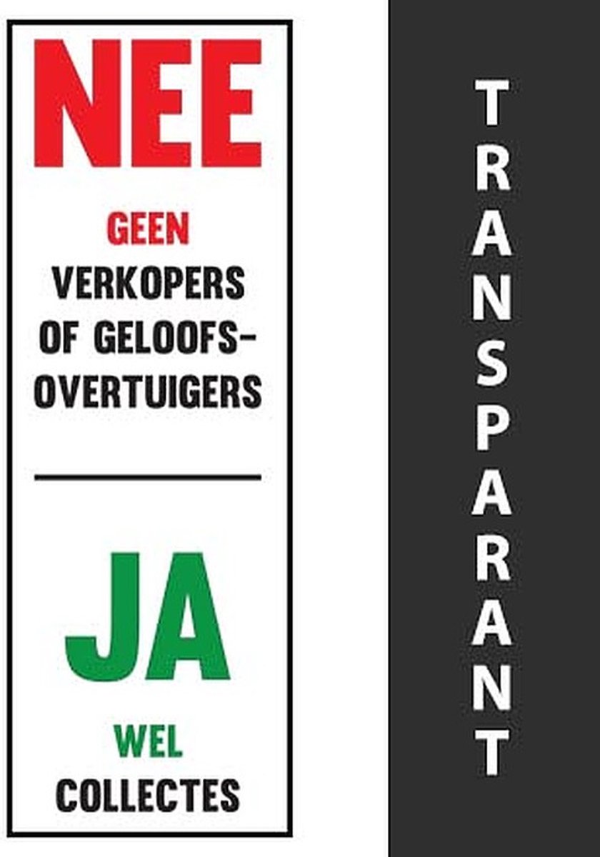 Geen colportage wel collectanten sticker transparant - Deursticker geen ...