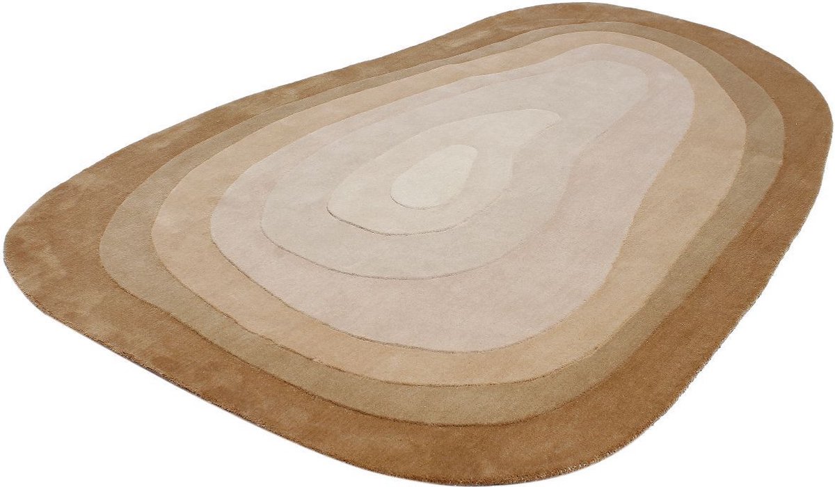 Beige VormOrganisch vloerkleed - 160x230 cm - A-symmetrisch patroon ...