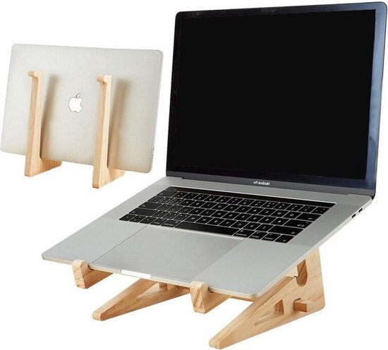 Laptop Standaard Hout - Laptop Standaard Opvouwbaar - Laptop Verhoger ...