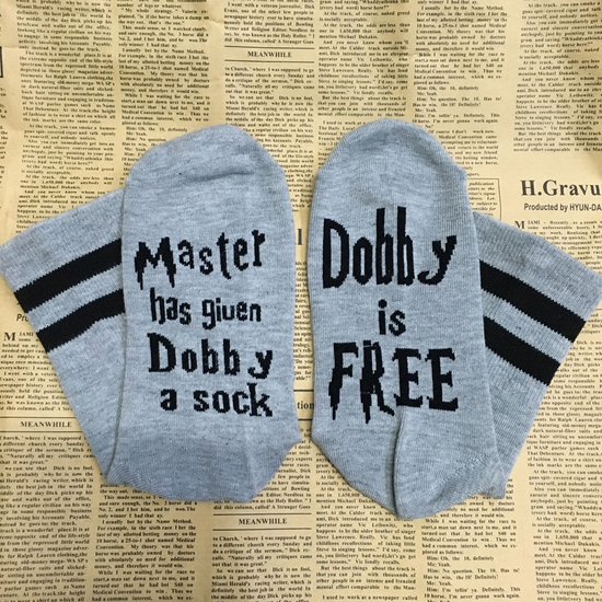 Harry Potter Dobby sokken “Master has given Dobby socks, Dobby is free ...