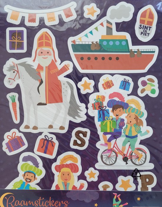 Sinterklaas Raamstickers - Sint en Piet stickers voor op het raam ...
